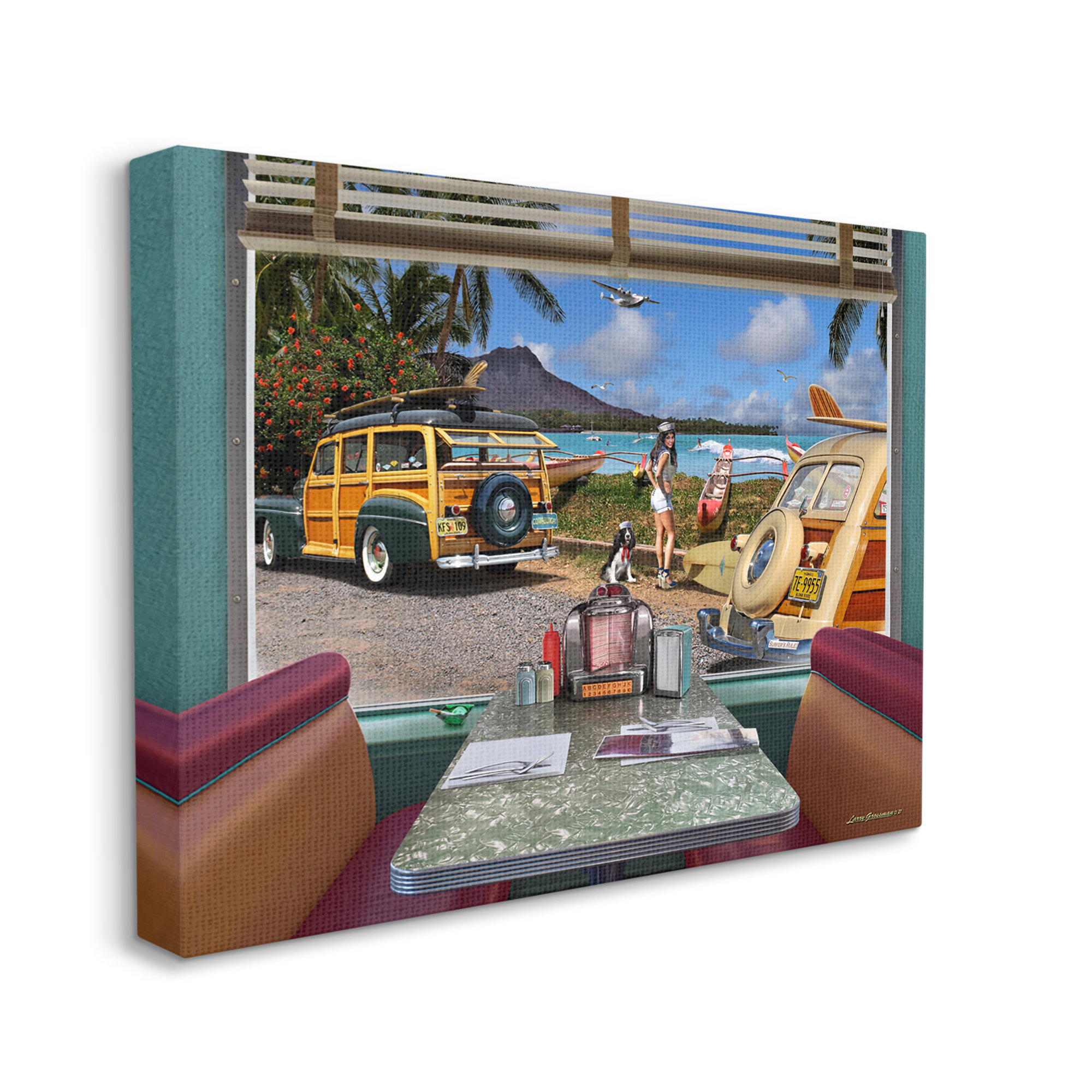 Highland Dunes Vintage Diner Beach View Canvas Wall Art Design By Larry Grossman - Wayfair Canada